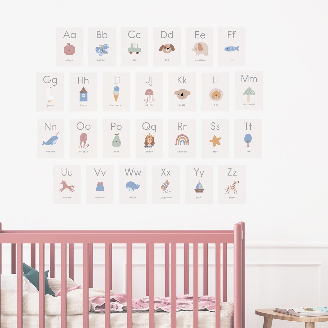 Children's Alphabet Wall Decal | English Alphabet Letter Learning Wall ...
