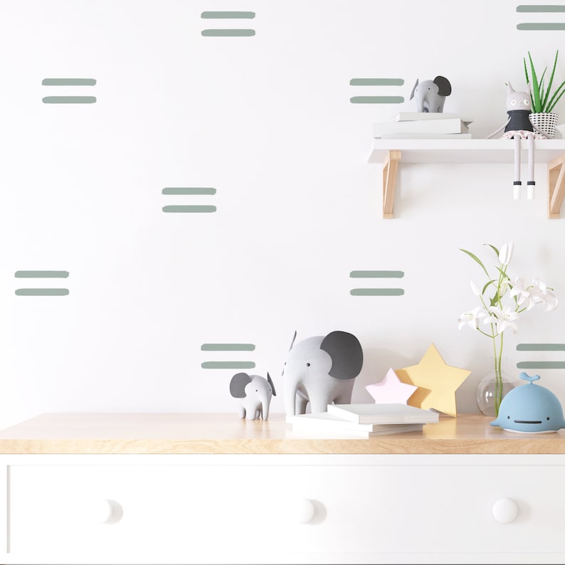 Sage Green Line Wall Decal | Stripe Wall Decal | Green Boho Wall ...