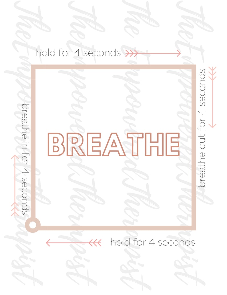 Square/box Breathing Worksheet - Etsy