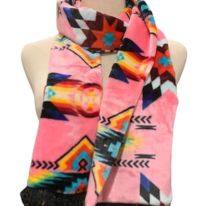 Native American Style STAR Design Super Soft Scarf With Fringe for ...