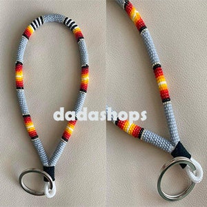 Native Style Beaded Keychain Black/silver - Etsy Canada
