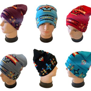 Native American Style Design Beanies Gloves Winter Hats Gloves - Etsy