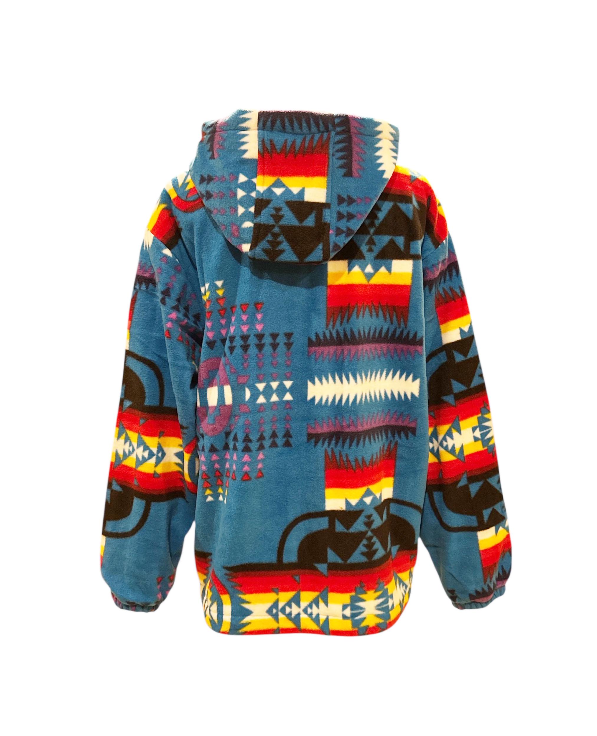 Southwest Native American Fleece Zip-up Jacket: Warm Sherpa Lined ...