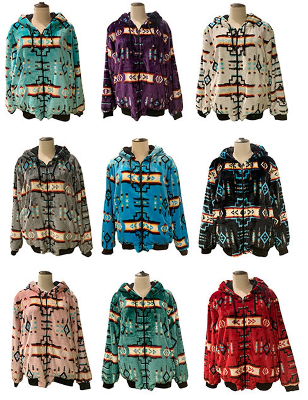 Native American Style Design Super Soft Adult Jackets With Sherpa ...