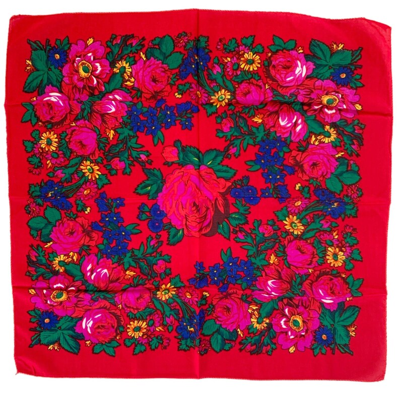 Flower Scarf. Traditional Rose Print Accessoriesfloral - Etsy