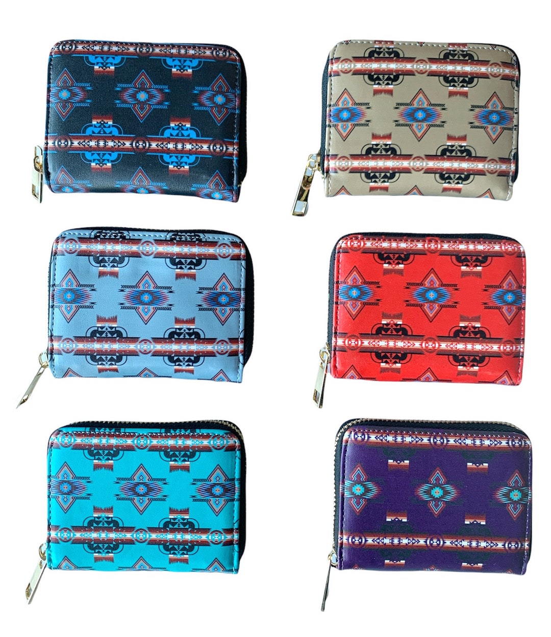 Southwest Native American Style Design Small Zipper Wallet for Small ...