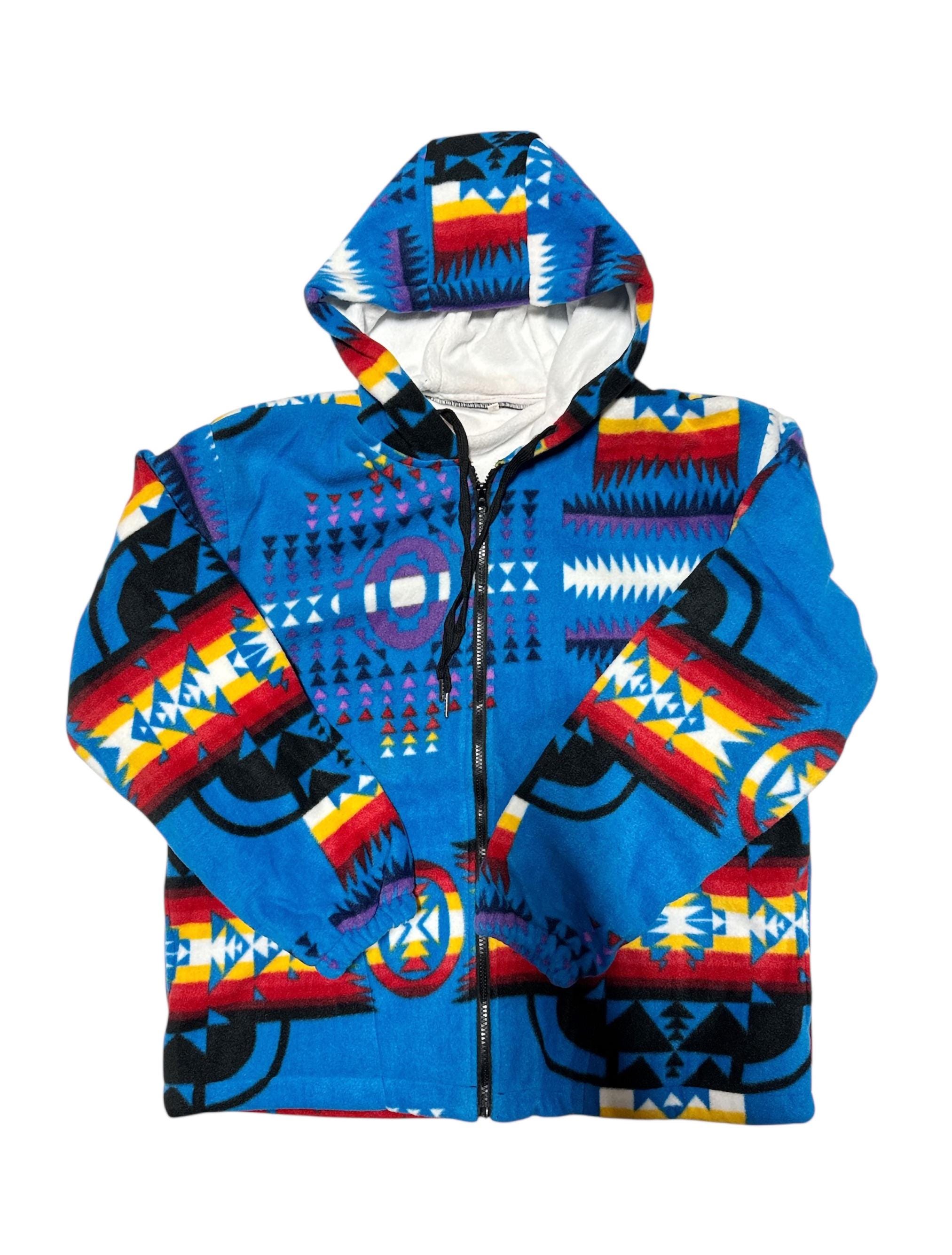 Southwest Native American Fleece Zip-up Jacket: Warm Sherpa Lined ...
