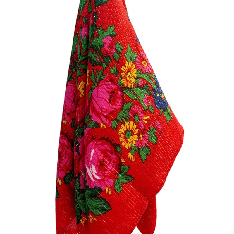 Babushka Flower Scarf - Etsy