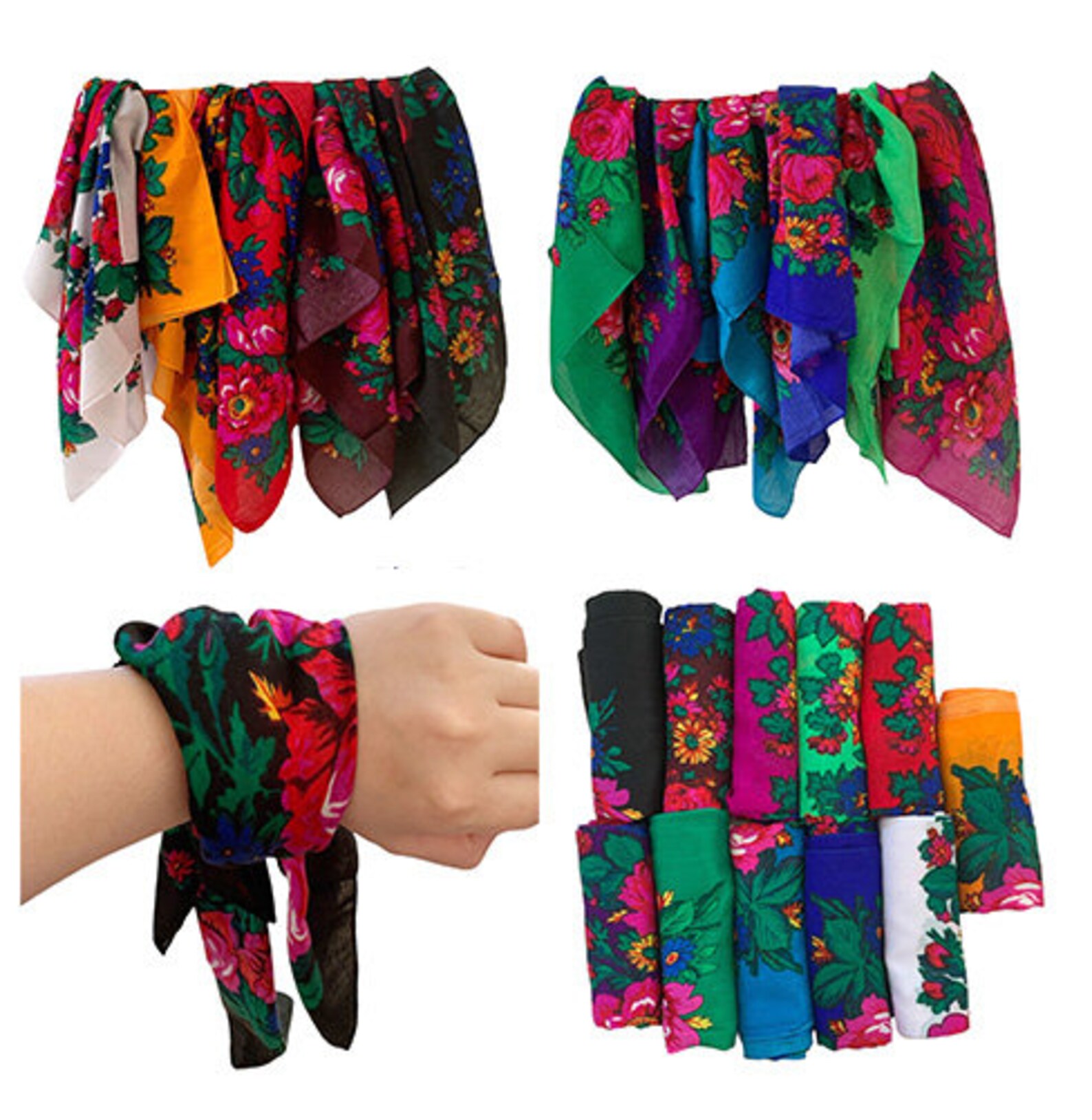 Flower Scarf. Traditional Rose Print Accessoriesfloral - Etsy