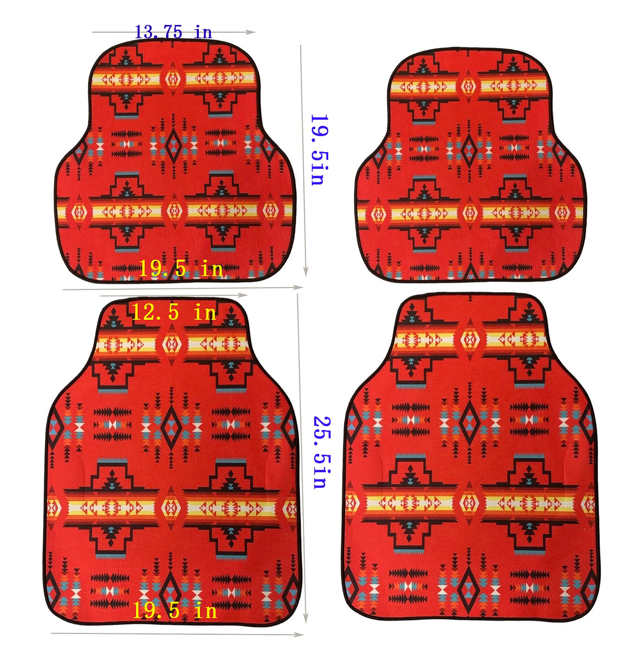 Native American Design Car Mats: Southwest Aztec Boho Style (set of 4 ...