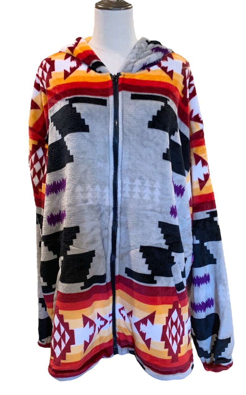 Native American Style Design Plush Adult Jacket Zip-up Hoodies - Etsy
