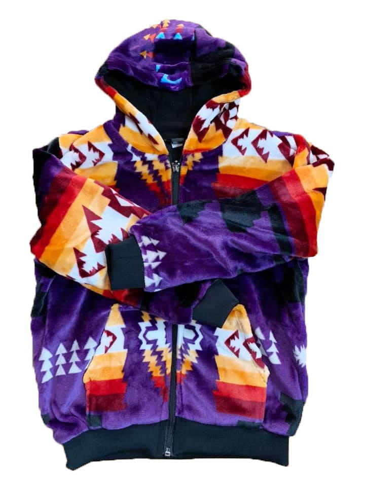 Native American Style Design Super Soft Fleece Sherpa Lining Kids ...