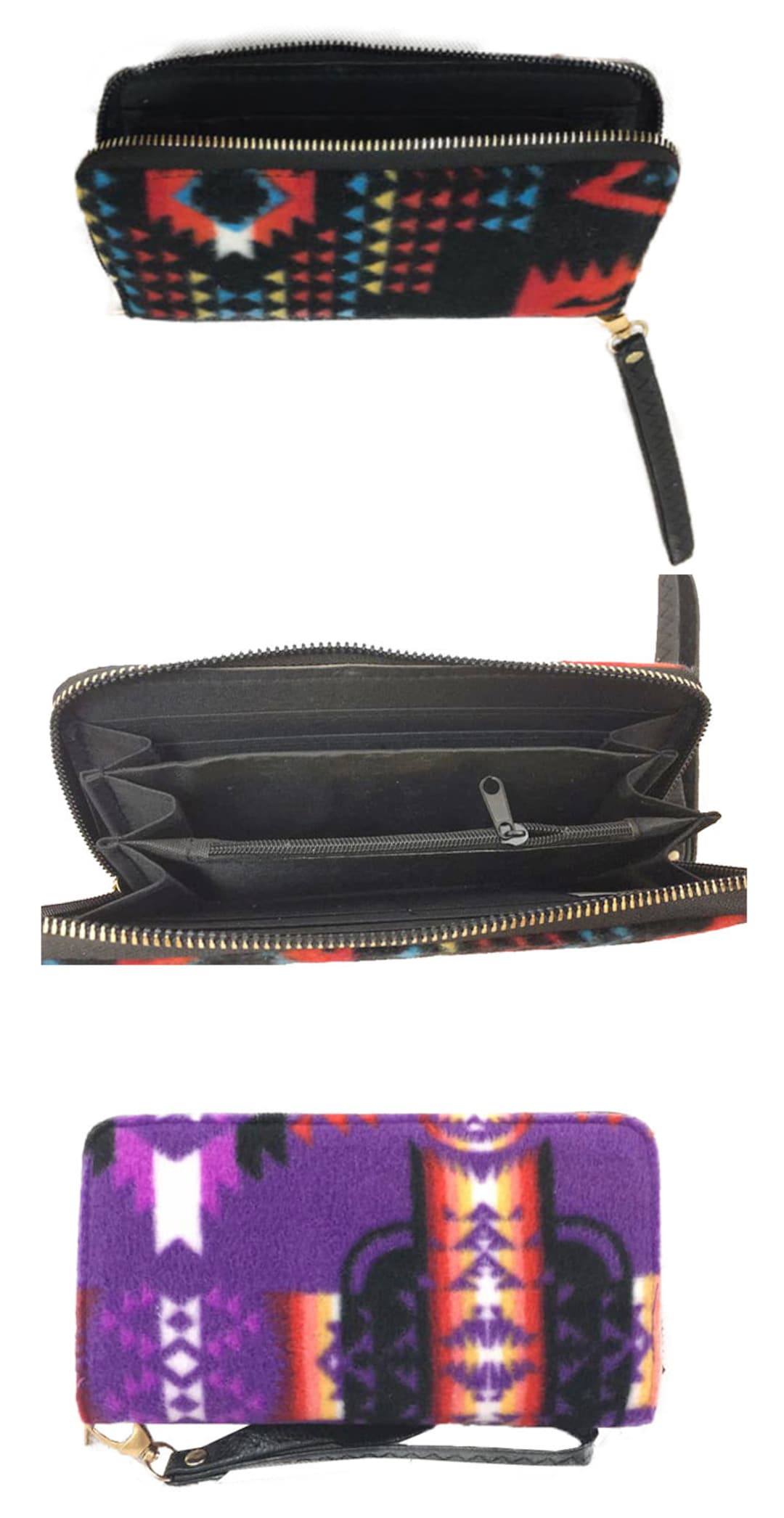 Native American Style Design Single Zipper Wallet - Etsy