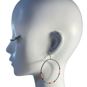 Native American Style Beaded Hoop Earrings - Etsy