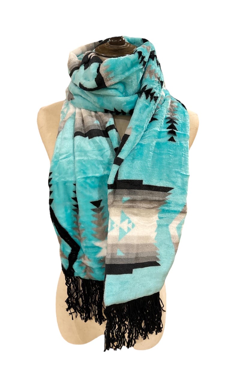 Native American Style Super Soft Scarf With Fringe - Etsy