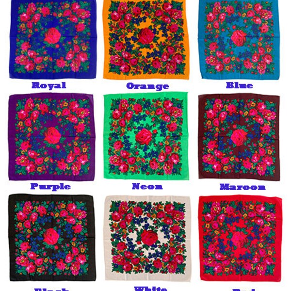 Scarf With Flowers - Etsy