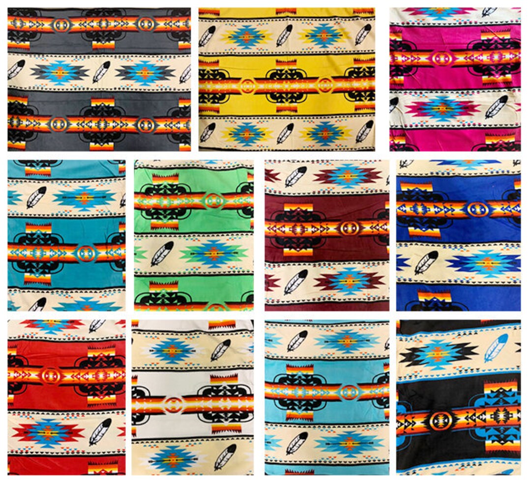 Southwest Native Feather Design Fleece Kid Blanket Single Side 1ply ...