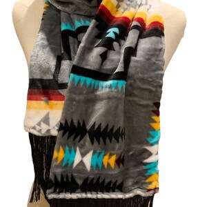 Native American Style Super Soft Scarf With Fringe - Etsy