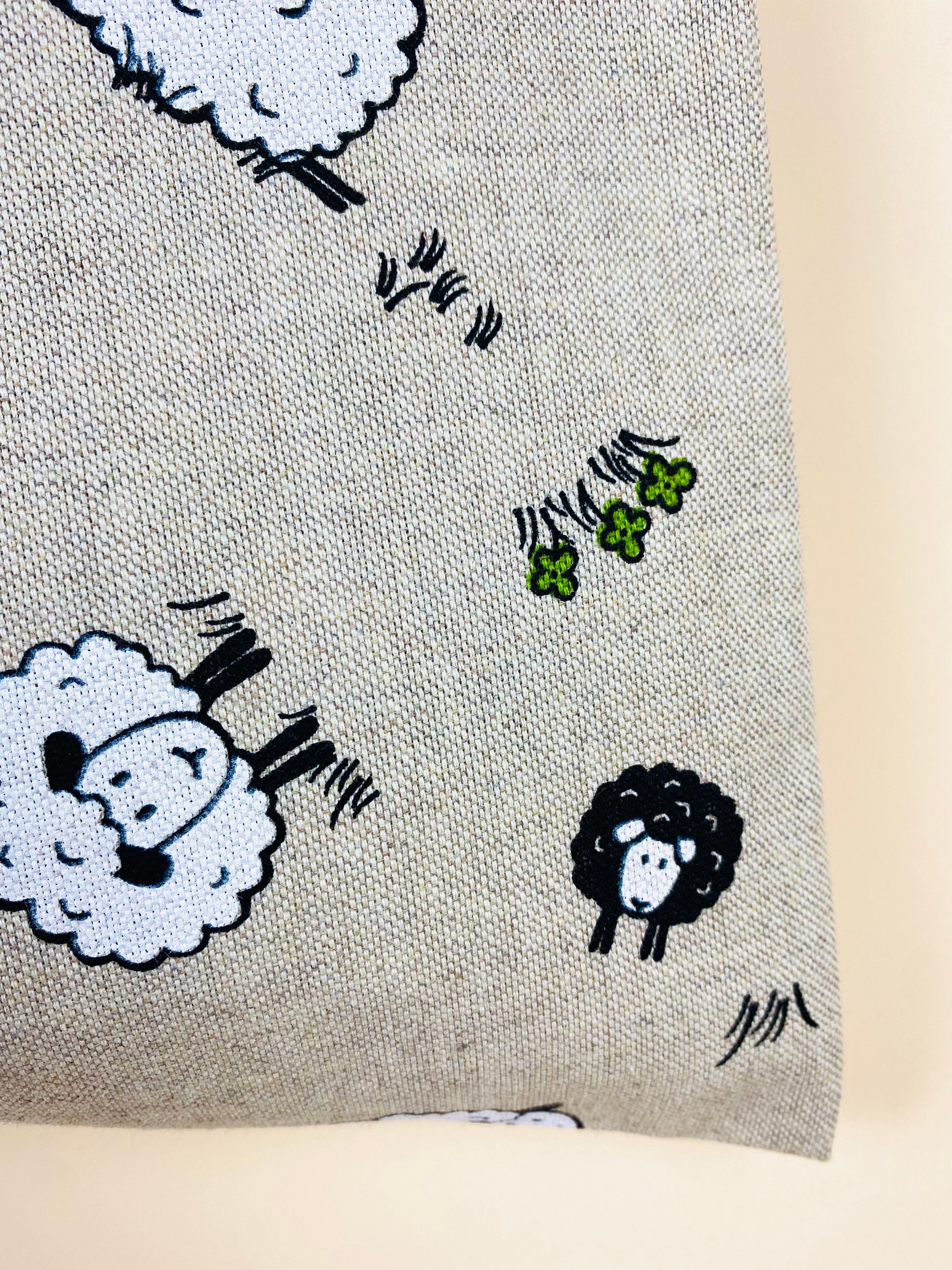 Stitched Sheep Shopping Bag, Handmade Cotton Jute Bag With Sheep ...