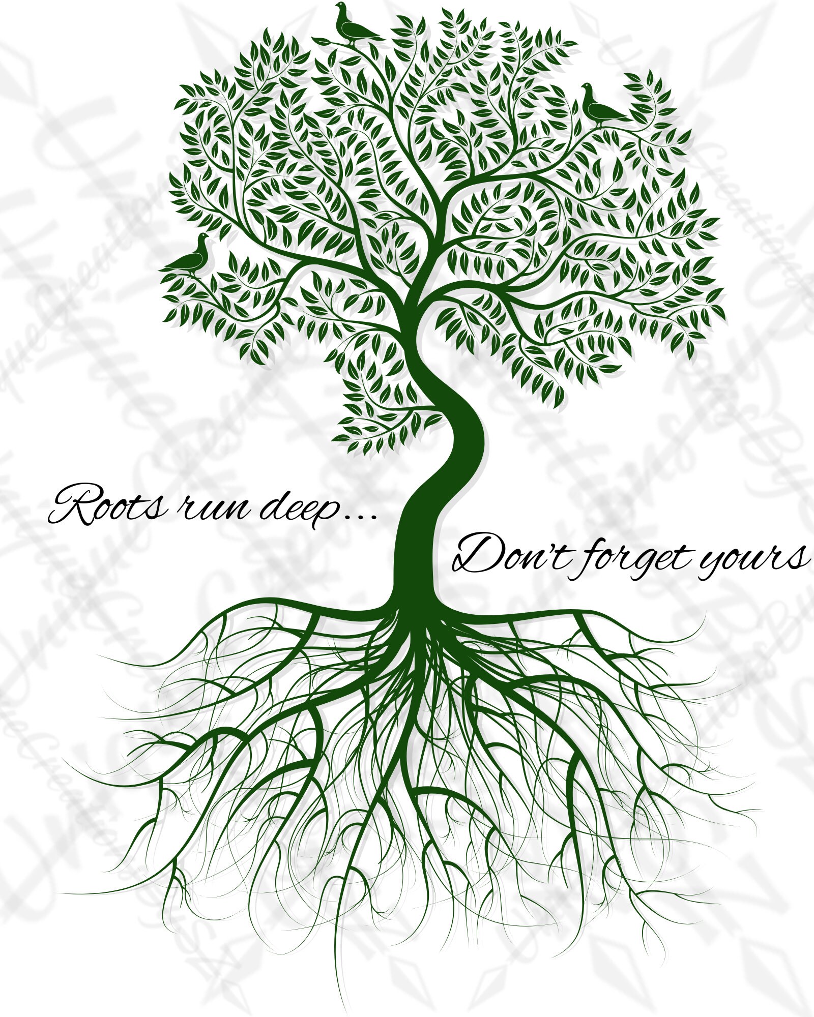 Canvas Digital Download Print, Tree, Roots, Green - Etsy