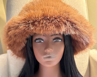 Incredibly Soft Extra Thick Fur Fluffy Fuzzy Bucket Hat -vegan Fur Hat ...