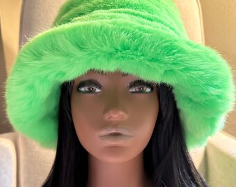 Incredibly Soft Fur Fluffy Fuzzy Bucket Hat -vegan Fur Hat -festival ...