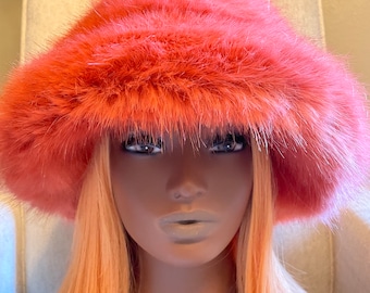 Incredibly Soft Extra Thick Fur Fluffy Fuzzy Bucket Hat -vegan Fur Hat ...