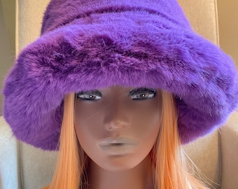Incredibly Soft Fur Fluffy Fuzzy Bucket Hat -vegan Fur Hat -festival ...