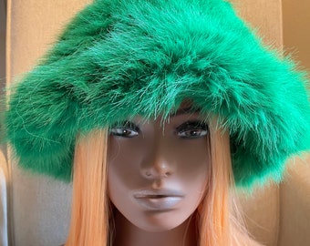 Incredibly Soft Fur Fluffy Fuzzy Bucket Hat -vegan Fur Hat -festival ...