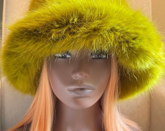 Incredibly Soft Fur Fluffy Fuzzy Bucket Hat vegan Fur Hat festival Hat ...