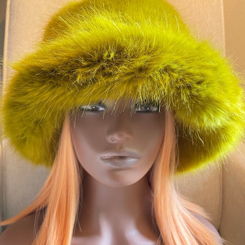Incredibly Soft Fur Fluffy Fuzzy Bucket Hat vegan Fur Hat - Etsy