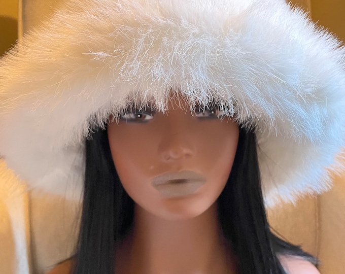 Incredibly Soft Adjustable Fur Fluffy Fuzzy Bucket Hat -vegan Fur Hat ...