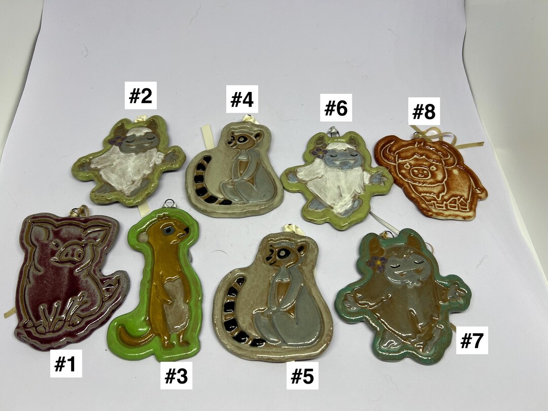 Hand-painted Ceramic Animal Ornaments | Stoneware | Pottery | Hand-made | Christmas | Decoration ...
