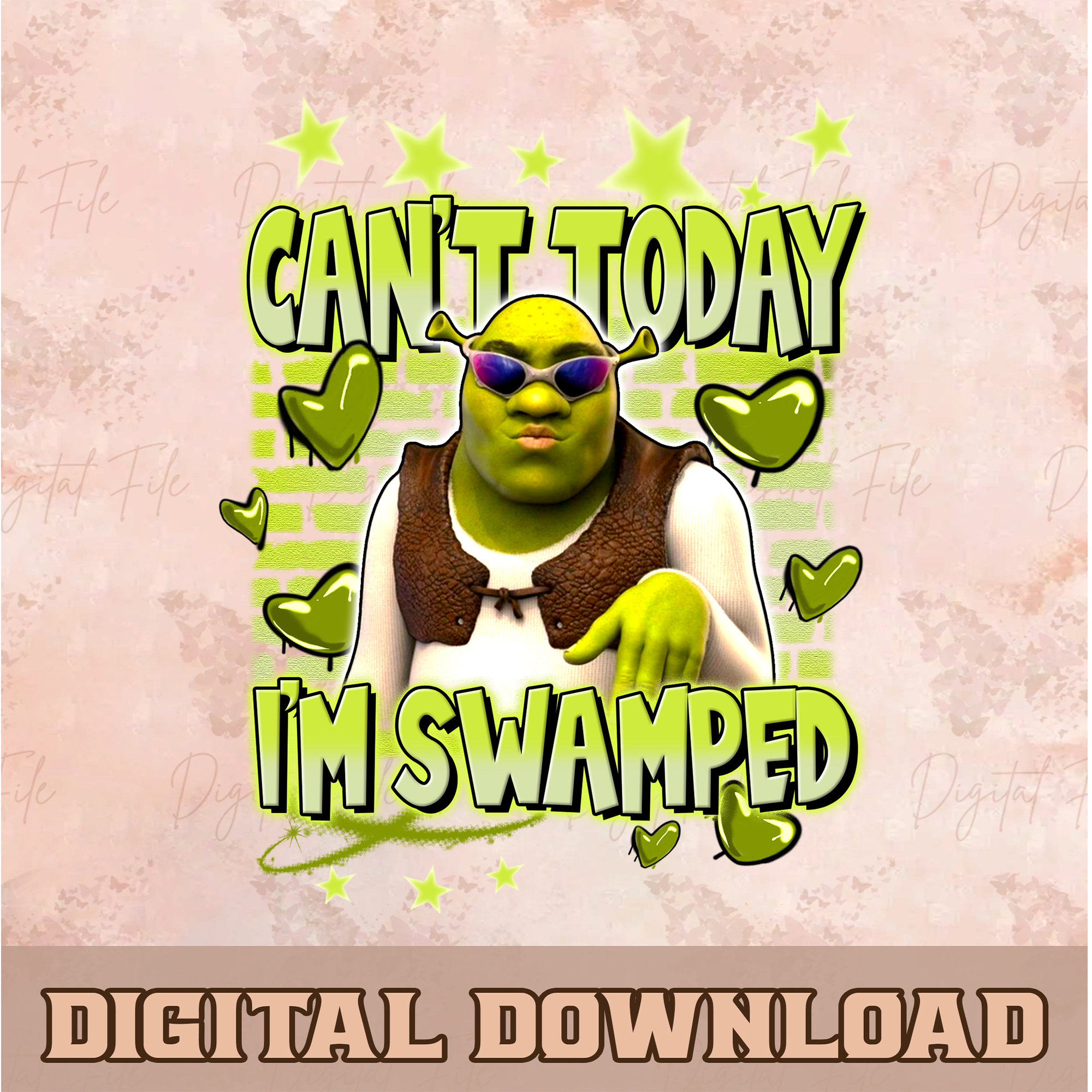 Shrek Png, Can't Today I'm Swamped Png, Sassy Shrerk Png, Movie Cartoon ...