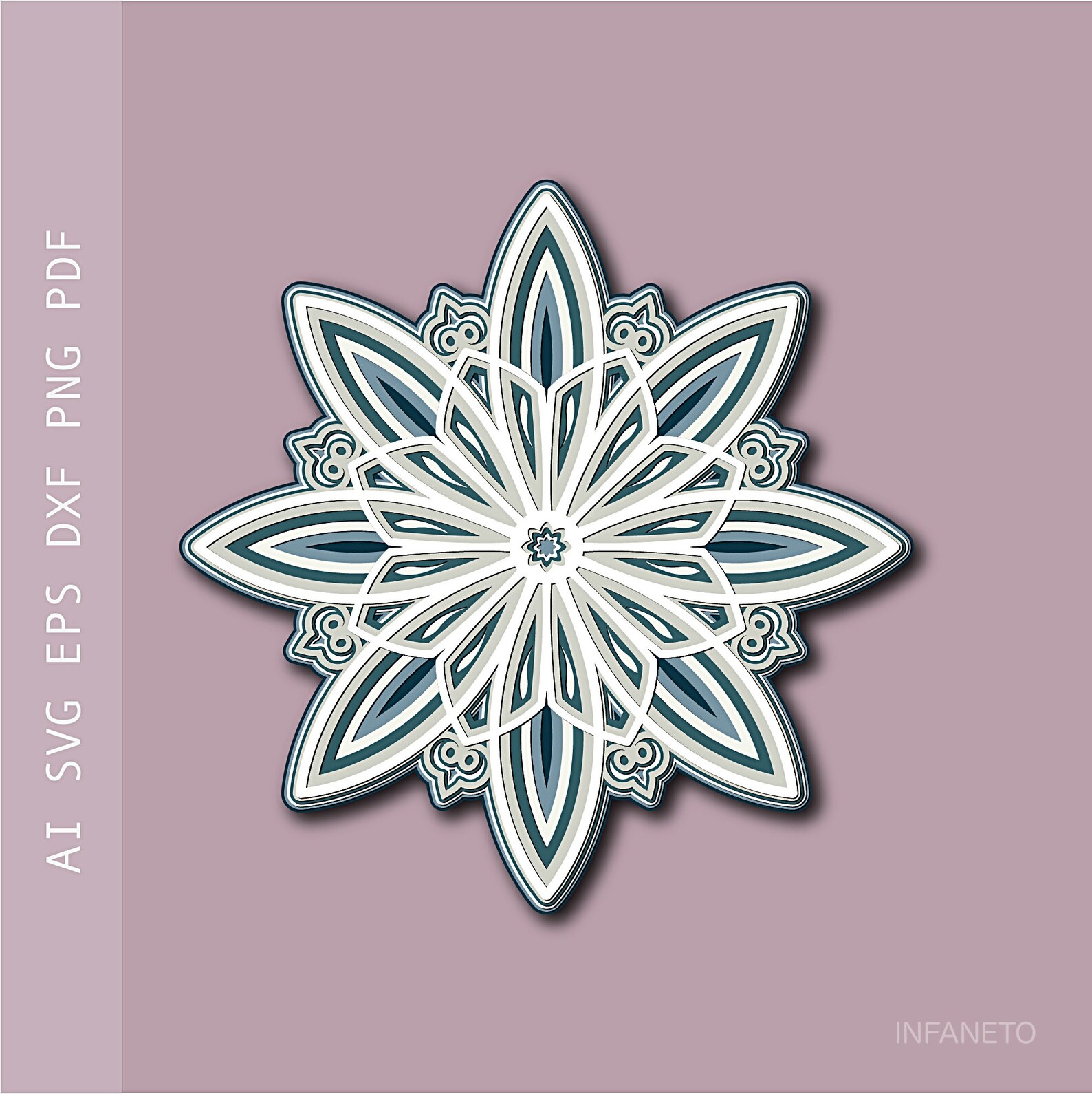 Snowflake SVG Multilayer Cut Files Christmas Svg Mandala Svg | Etsy