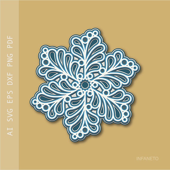 Layered Snowflake SVG Cut File 3D Multilayer Template for | Etsy