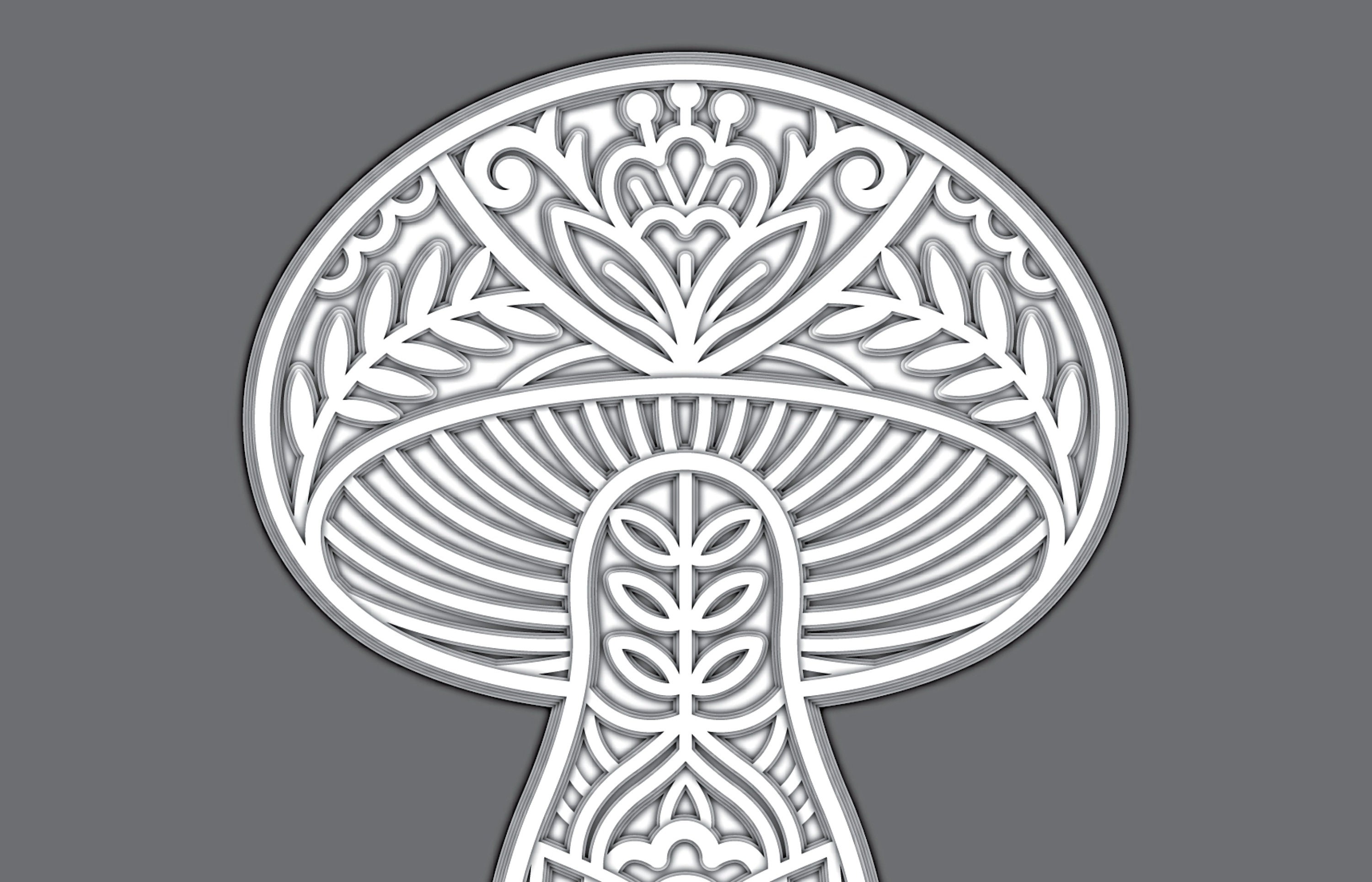 Multilayered Mushroom SVG Laser Cut File Layered Template | Etsy