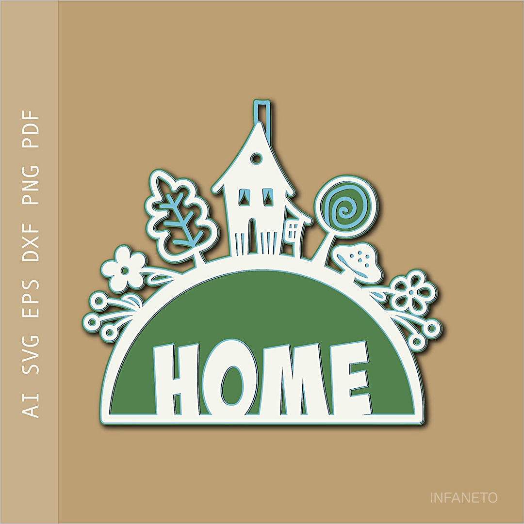 3D Home SVG Paper Cut File Cricut Svg Laser Cut Svg Home Sign Svg ...