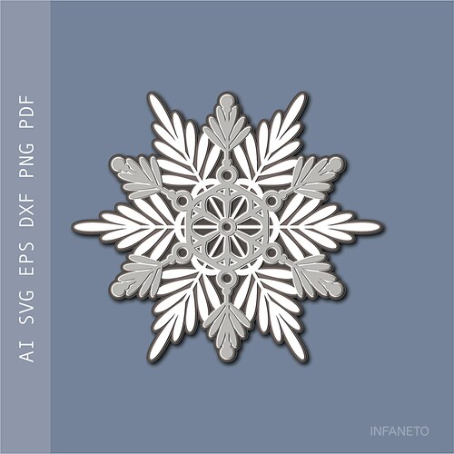 Snowflake SVG Multilayer Laser Cut File Layered Svg 3D - Etsy