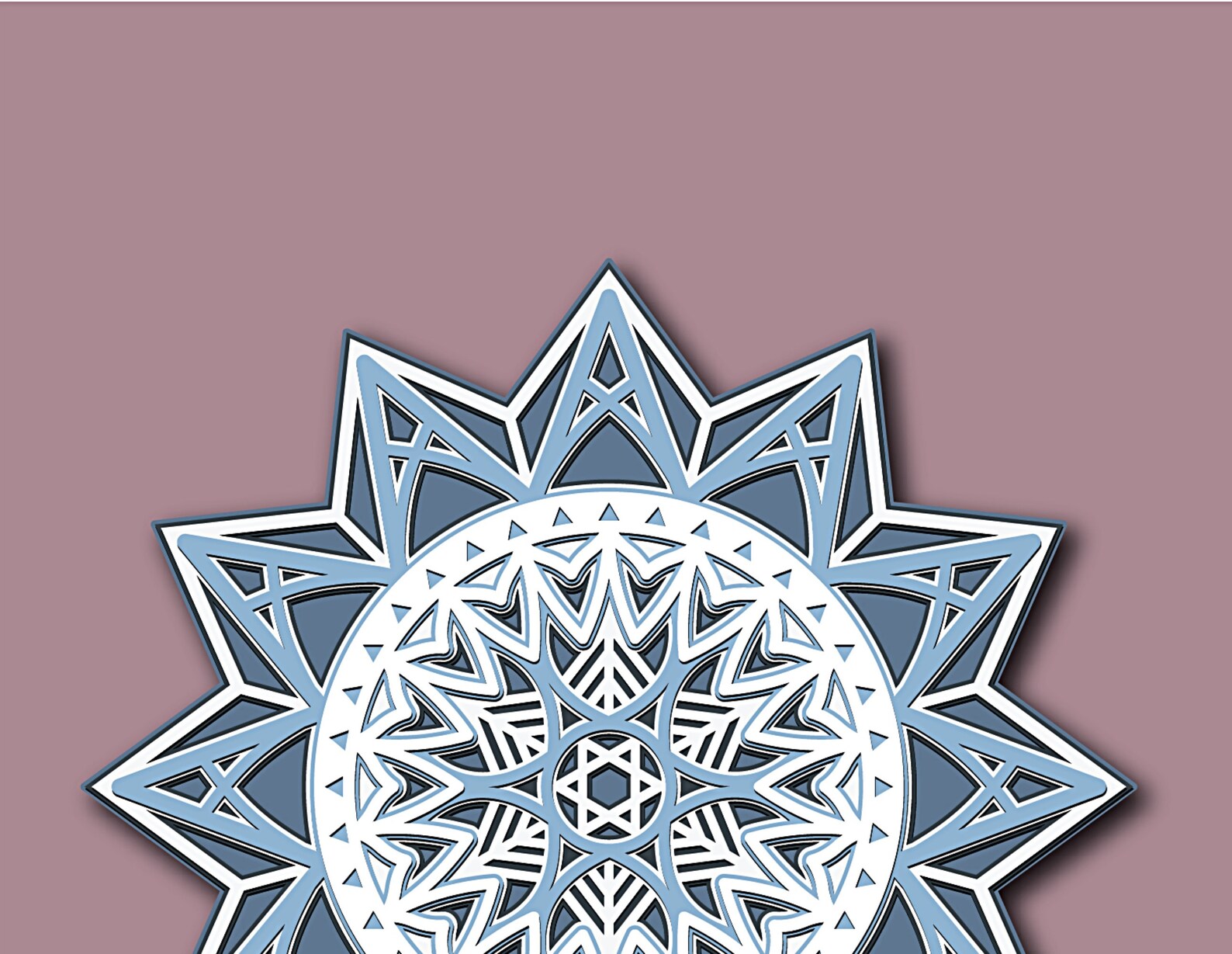 3D Vector File Snowflake Layer Svg Paper Laser Cut File - Etsy