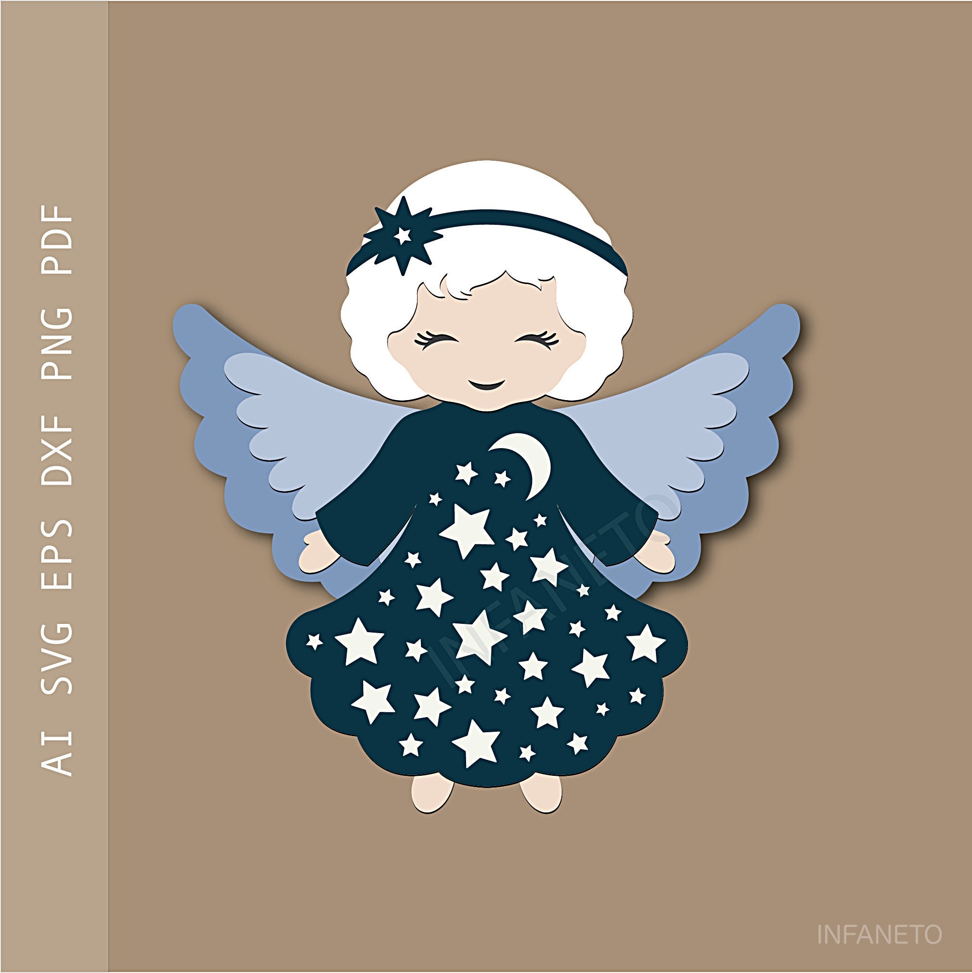 Guardian Angel SVG Paper Cut File Cricut Svg Girl Room Decor - Etsy