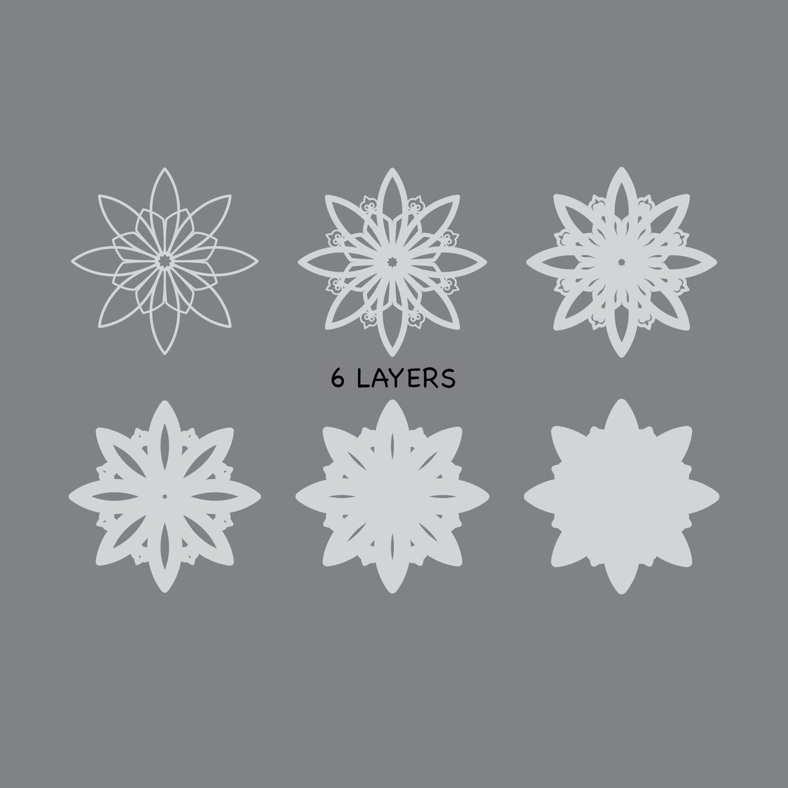 Snowflake SVG Multilayer Cut Files Christmas Svg Mandala Svg - Etsy
