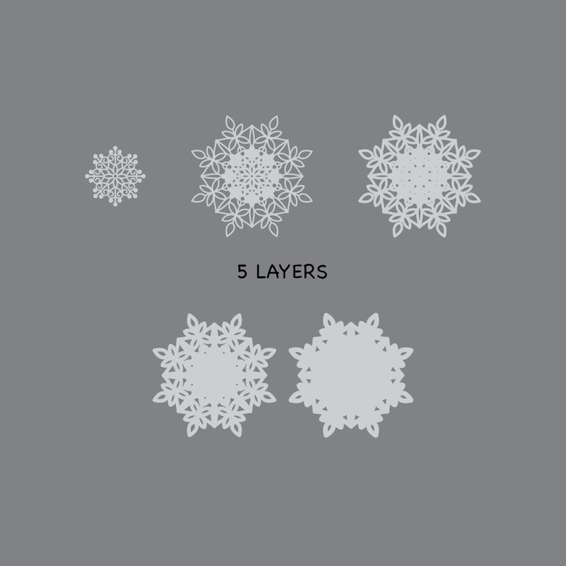 Layered Snowflake SVG Multilayer Cut File Christmas Decor - Etsy