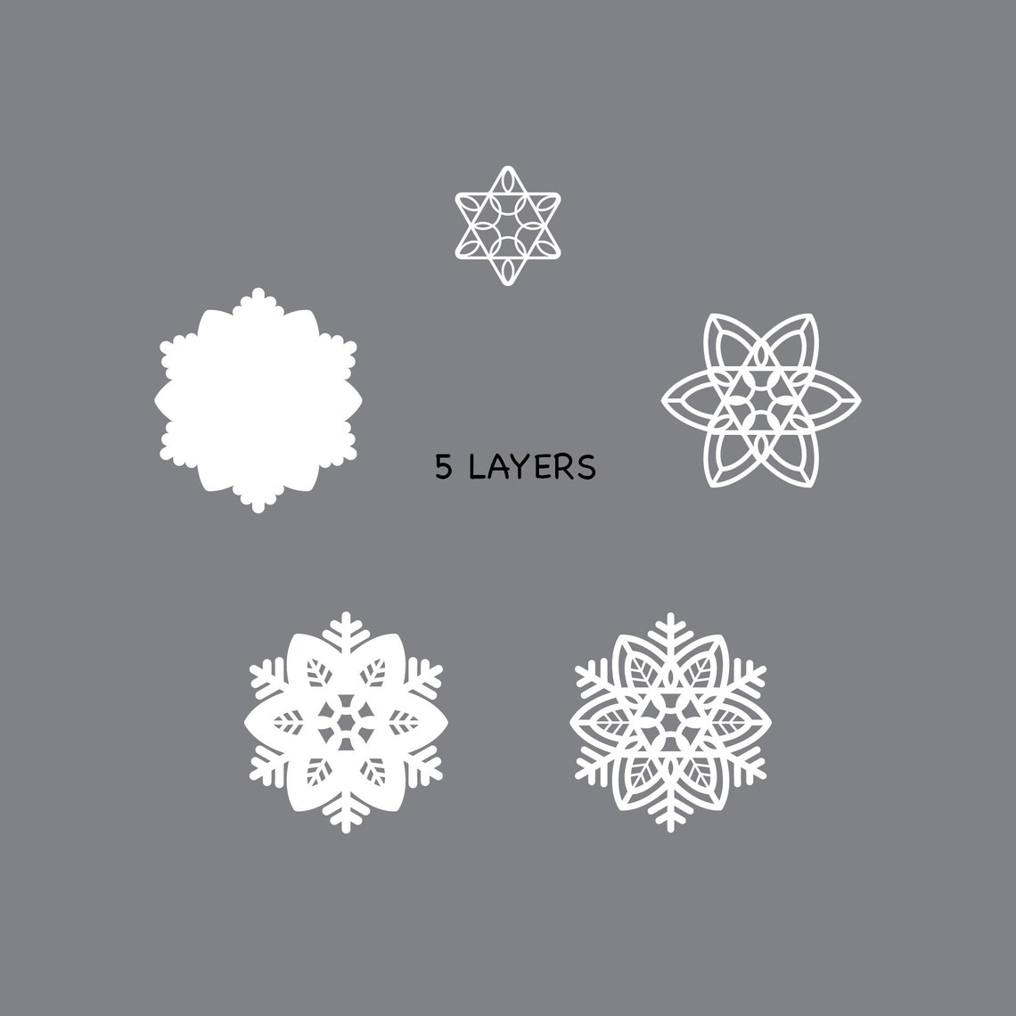 Snowflake SVG Layer Svg Mandala Svg Laser Cut File 3D | Etsy