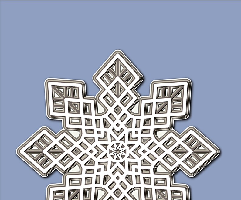 Holiday SVG File 3D Multilayer Template Snowflake SVG Cut - Etsy