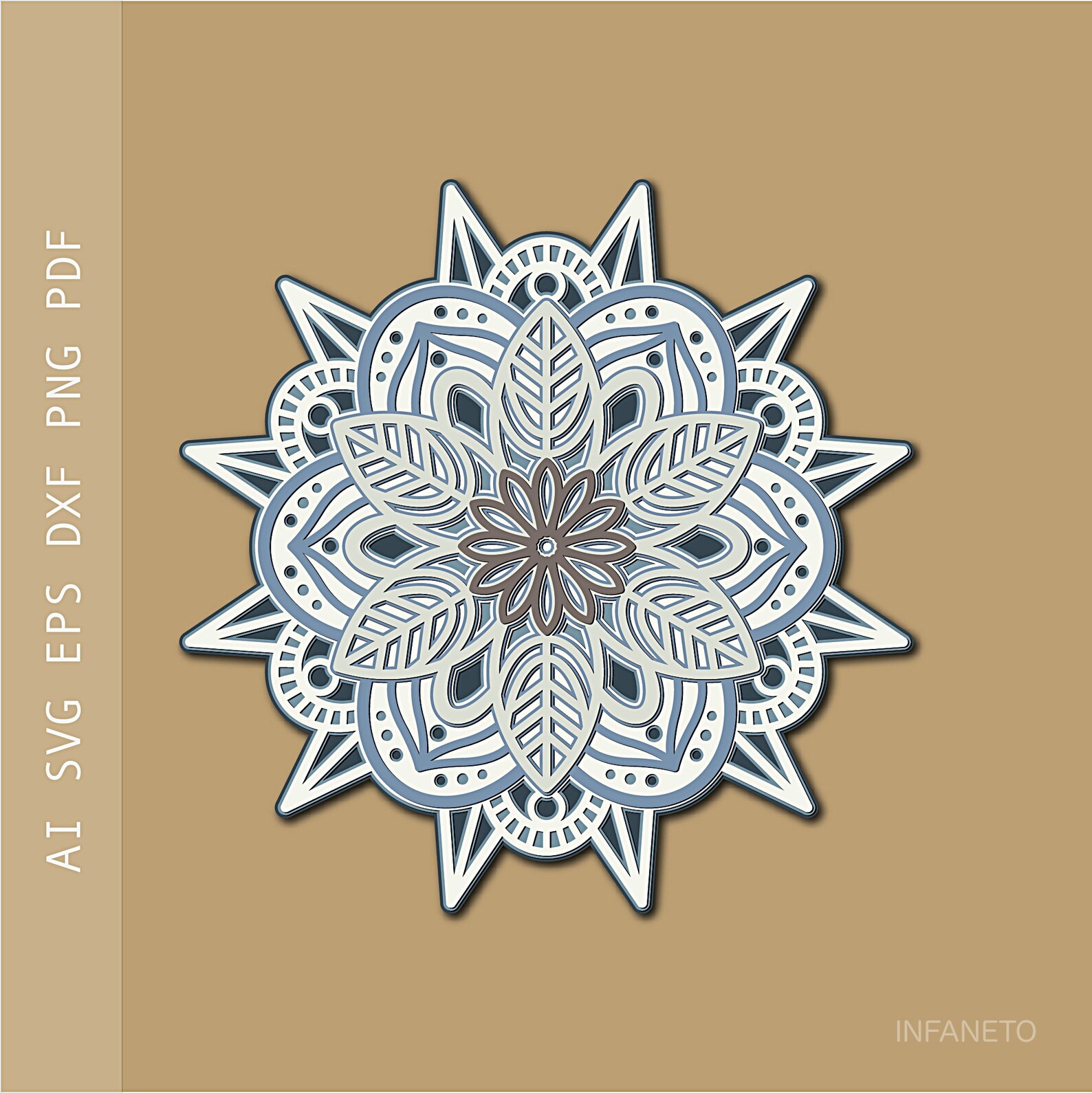 Layered Snowflake SVG Laser Cut File Mandala Svg 3D Model - Etsy