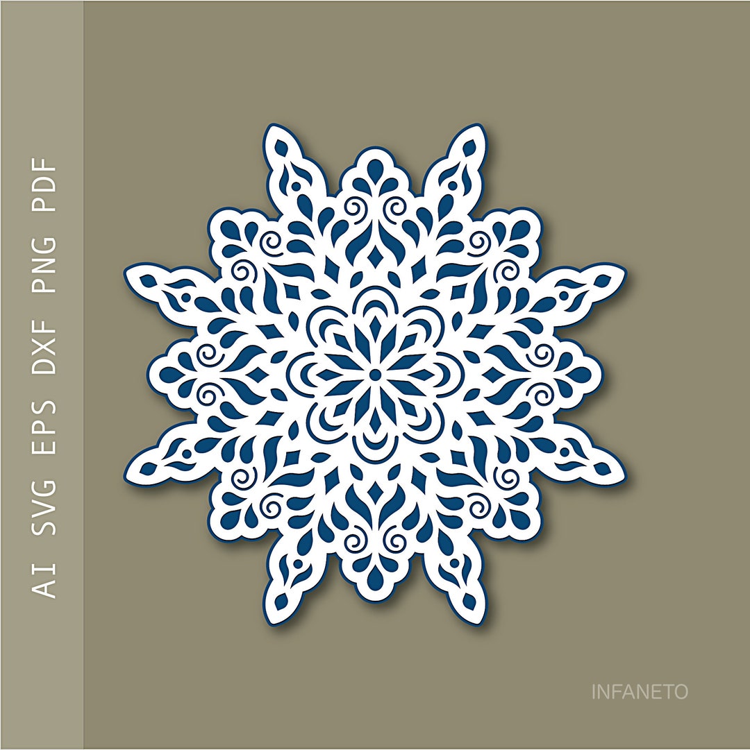 Snowflake Svg Layer Cut File Paper Laser Cut File Cricut Diy Christmas ...