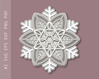 Laser Cut File Snowflake SVG Cricut Project Layer SVG | Etsy