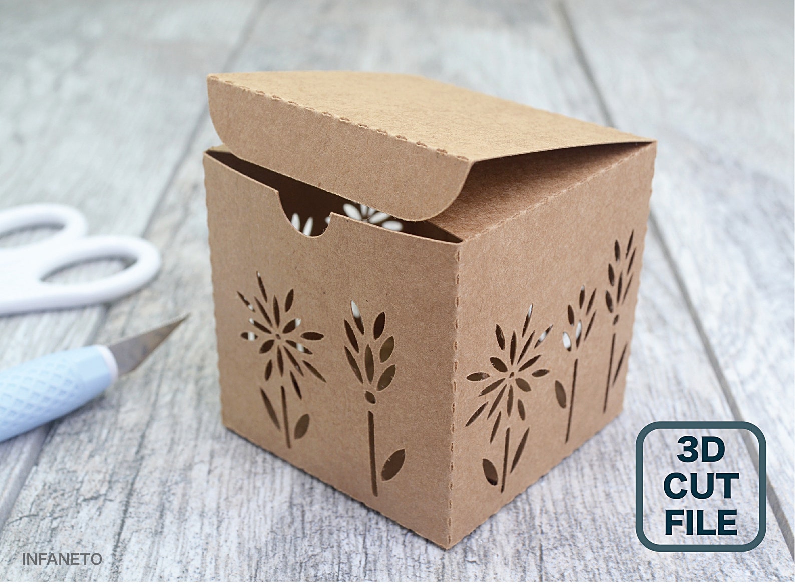 Gift Box Template Cutting Files Cricut Cut File Silhouette - Etsy