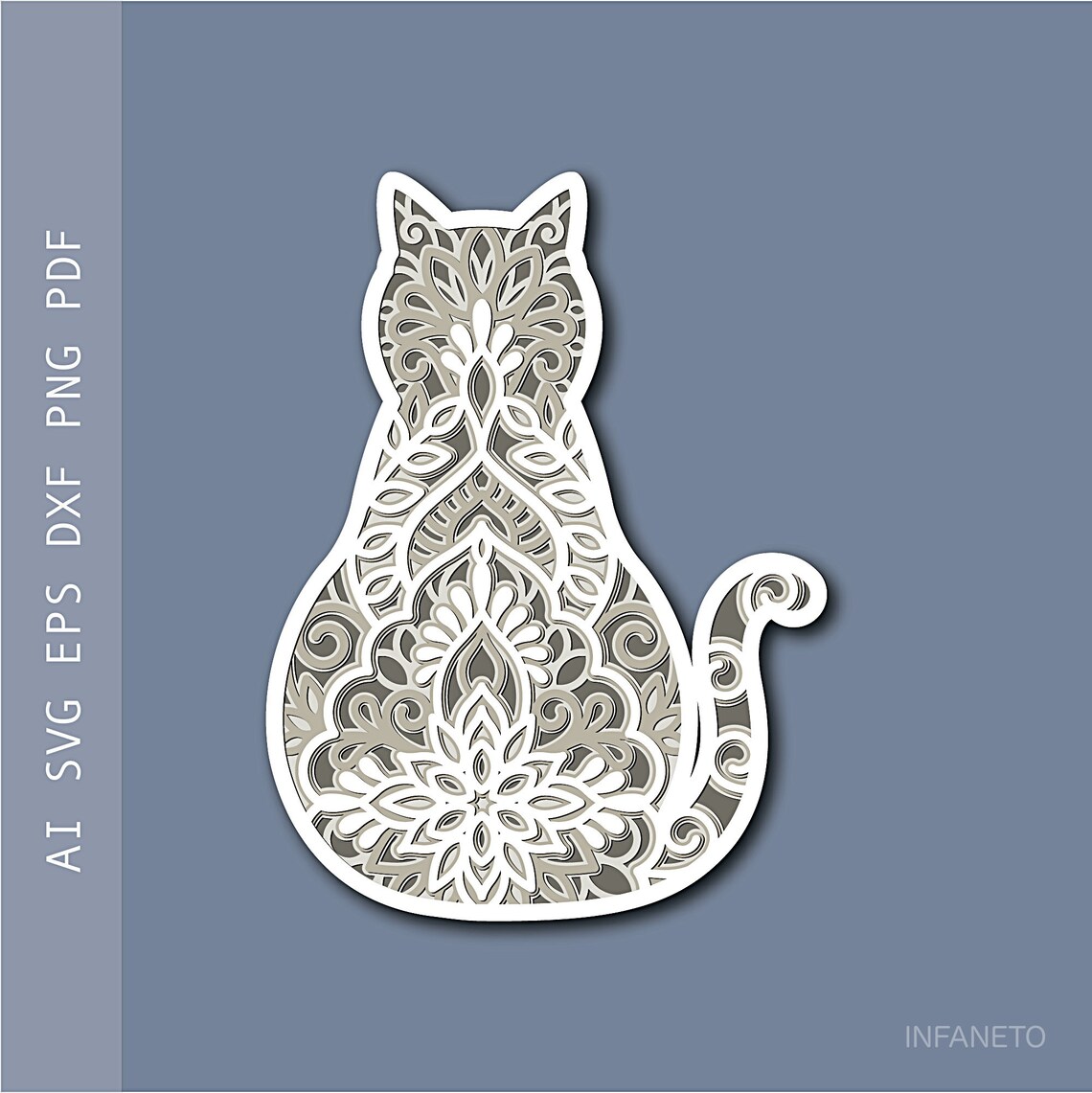 Cat Cut Files Cricut Project Paper Cut File Multilayered - Etsy